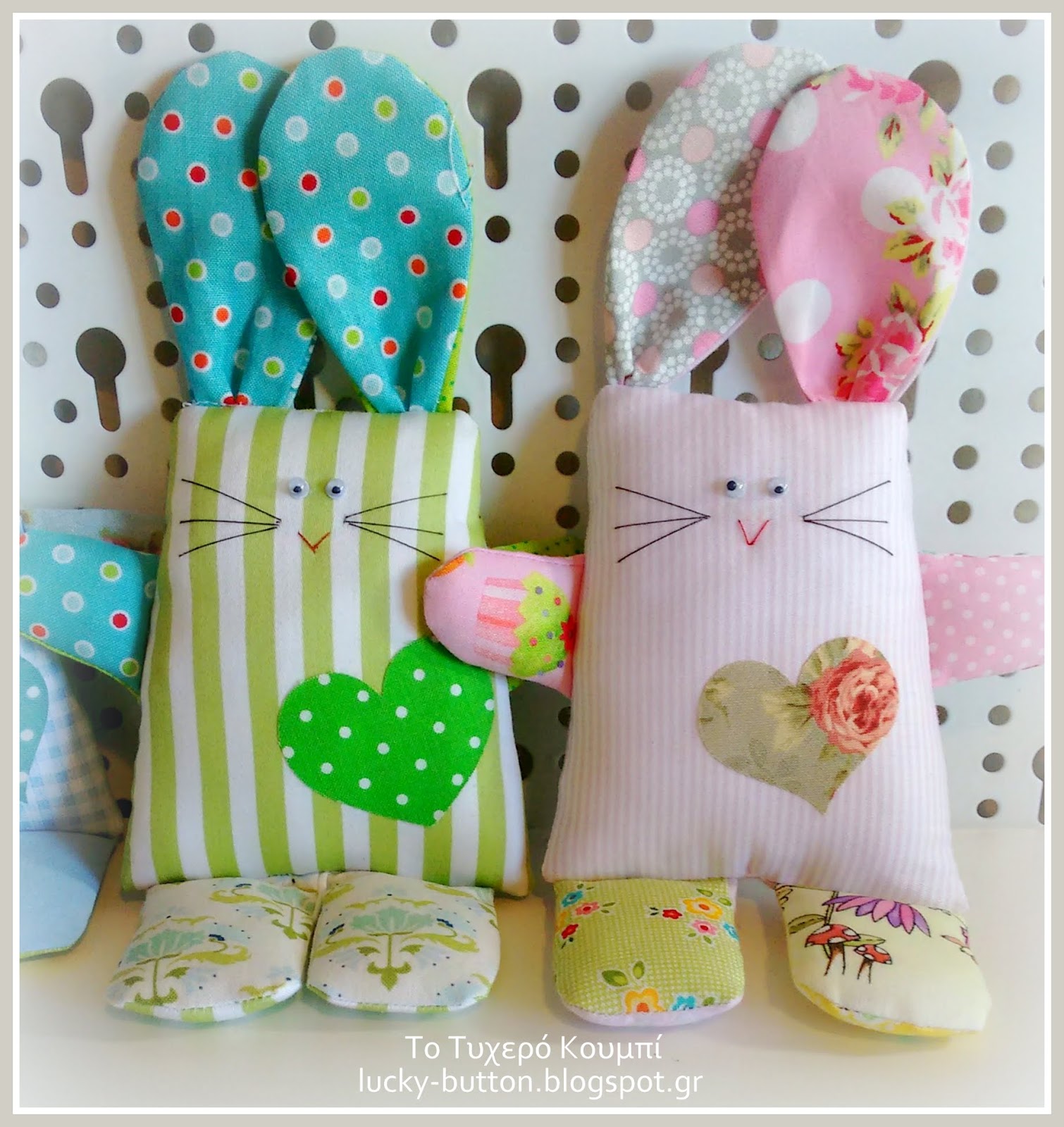 Το τυχερό κουμπί: Patchwork bunny!