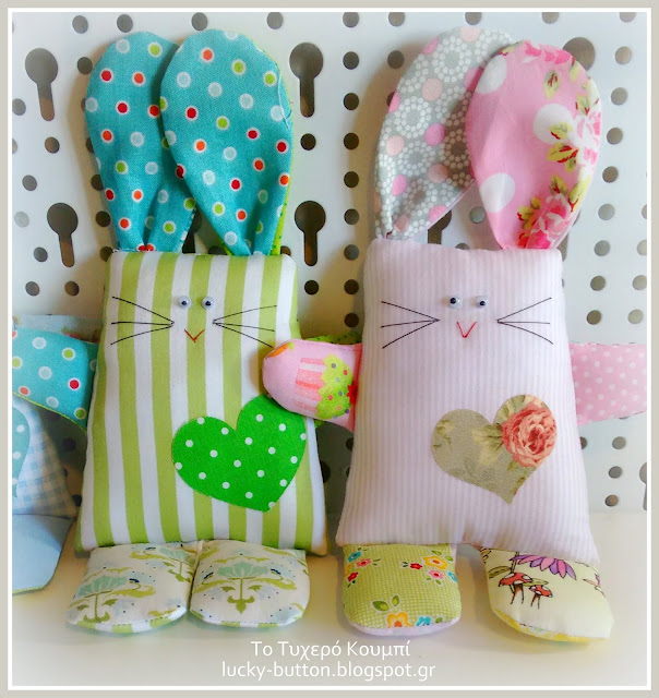 Το τυχερό κουμπί: Patchwork bunny!