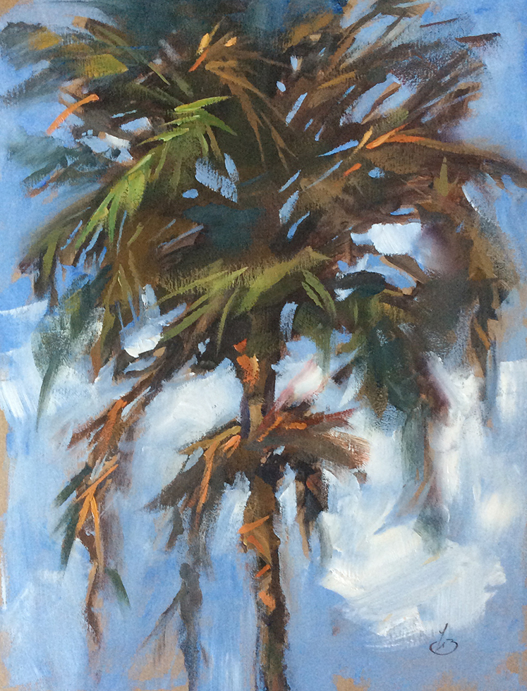 TOM BROWN FINE ART: 9x12 PALM TREE PAINTING by TOM BROWN