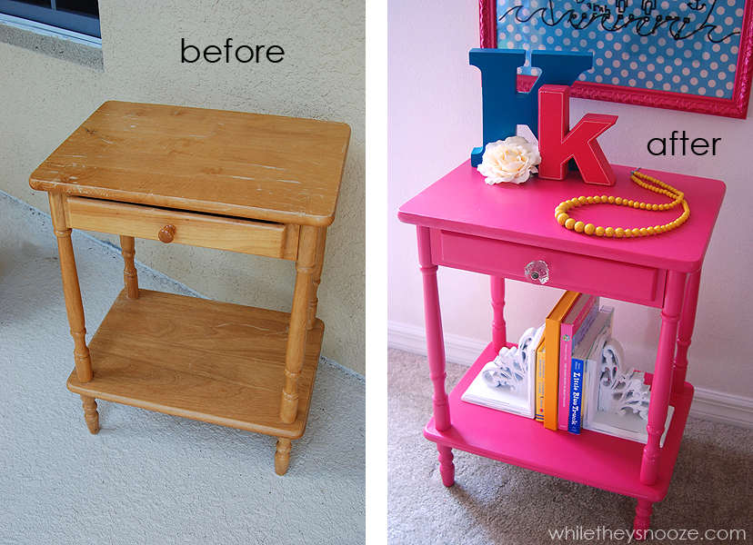 While They Snooze: Tween Girl Side Table