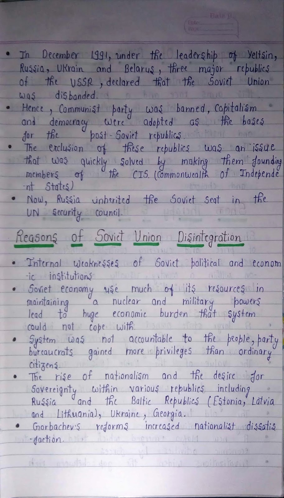 Studyship with Krati: CLASS 12TH POLITICAL SCIENCE NOTES