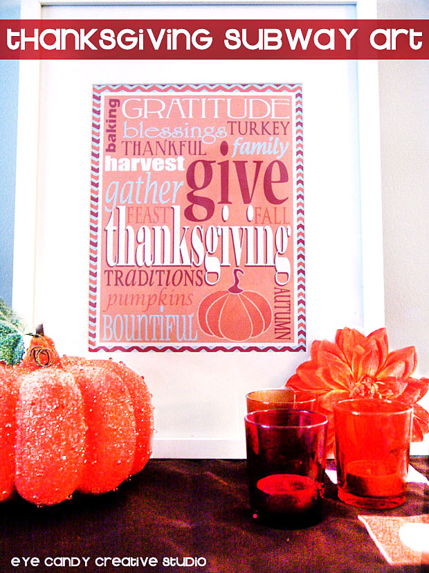 Thanksgiving Subway Art Printable
