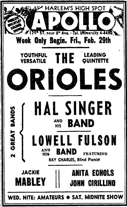 Ray Charles Video Museum: Ray Charles Is In Town - Chronology 1952