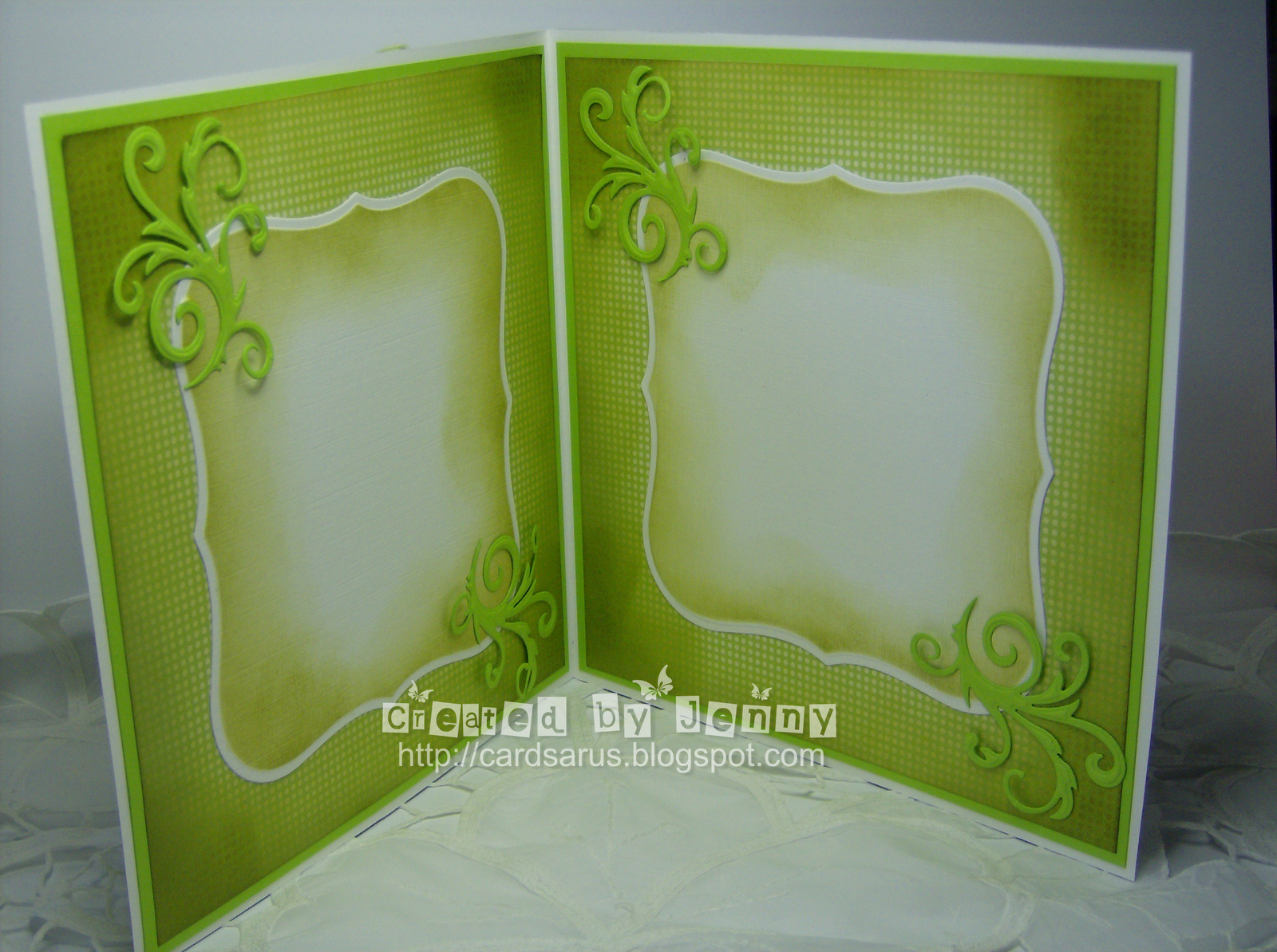CARDSARUS: LIME GREEN VENETIAN CARD