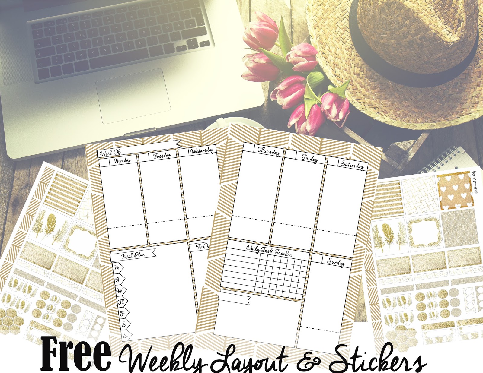 Malena Haas: ULTIMATE FREEBIE Friday White And Gold Double-Sided Weekly ...