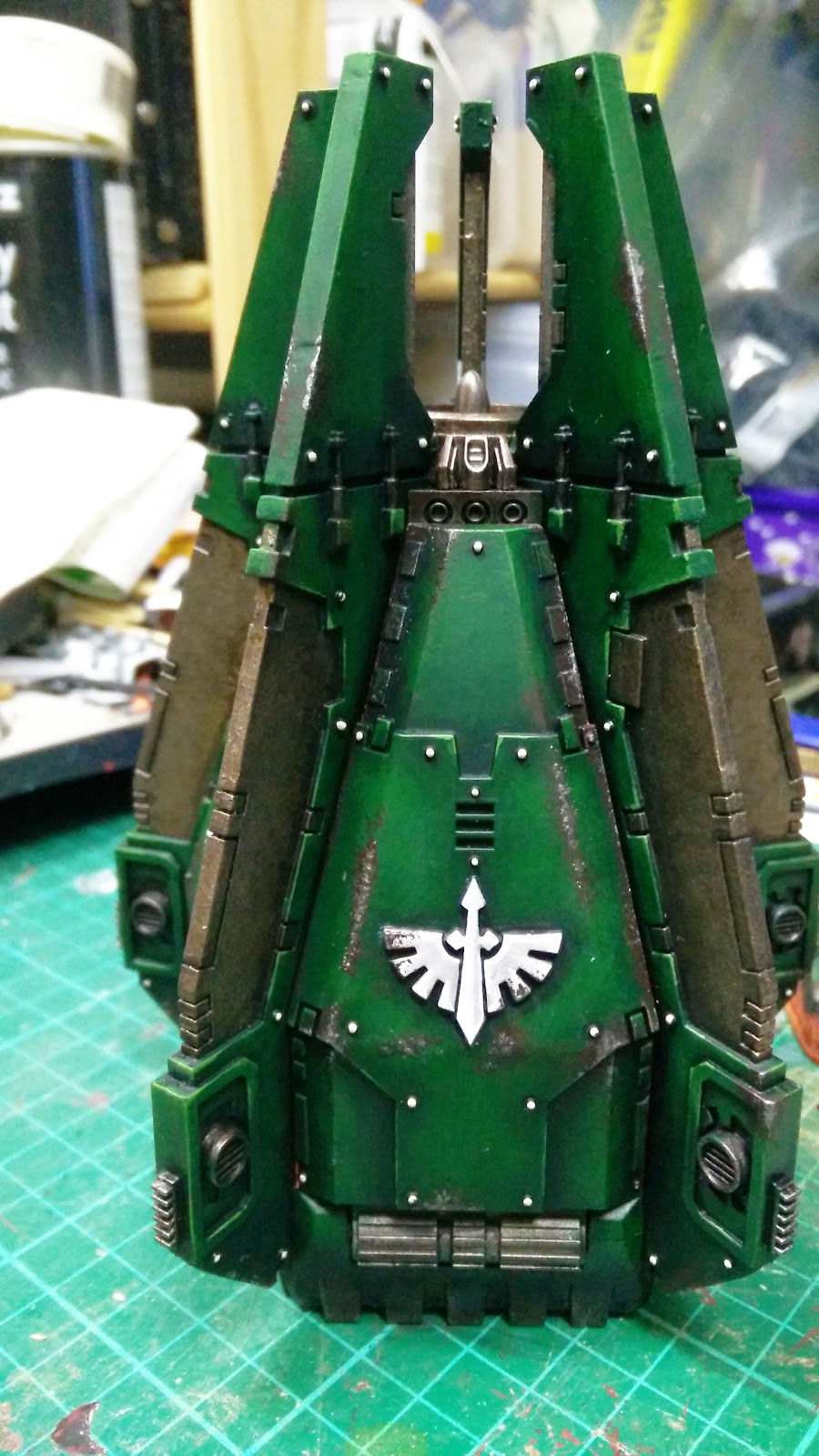 Confessions of a 40k addict: Dark Angels - Drop Pod[s], Pod 1 weathering