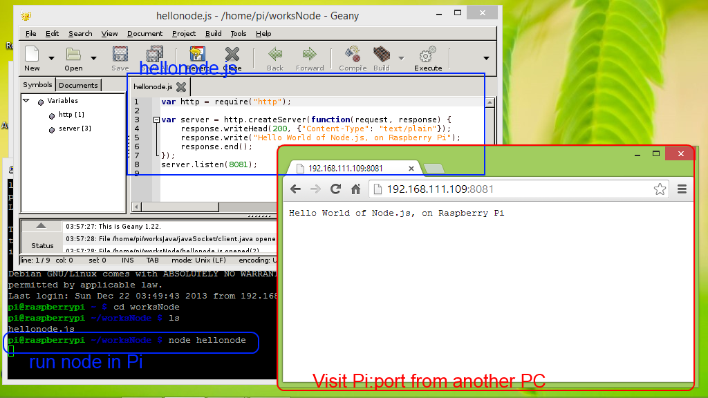 Hello Raspberry Pi Hello World Nodejs On Raspberry Pi