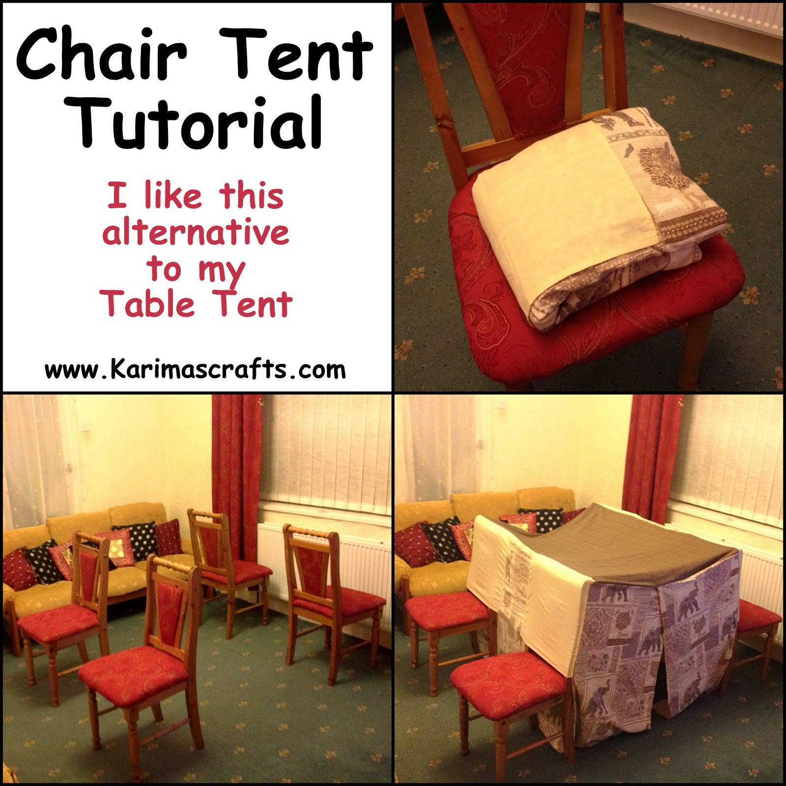 Karima's Crafts: Chair Tent Tutorial