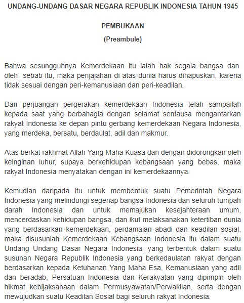 Teks Dan Pasal-Pasal Undang Undang Dasar Tahun 1945 - Pustaka Belajar