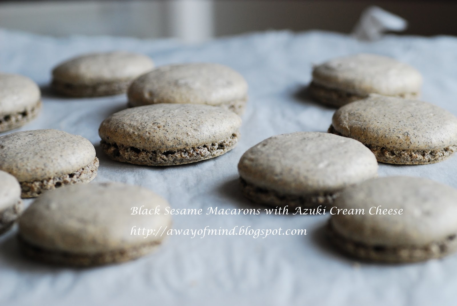 Awayofmind Bakery House: Nut Free Black Sesame Macarons with Azuki ...
