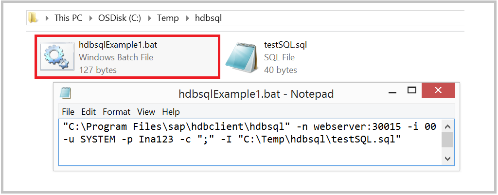 Hana Tutorials How To Connect Sap Hana System Using Widows Batch Scripts And Hdbsql