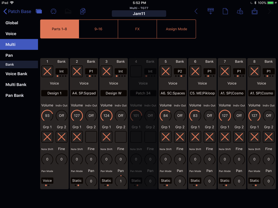 MATRIXSYNTH: New Patch Base iPad Editor for the Yamaha TG77 & SY77