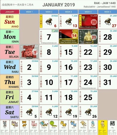 Kalendar Kuda 2019 Malaysia
