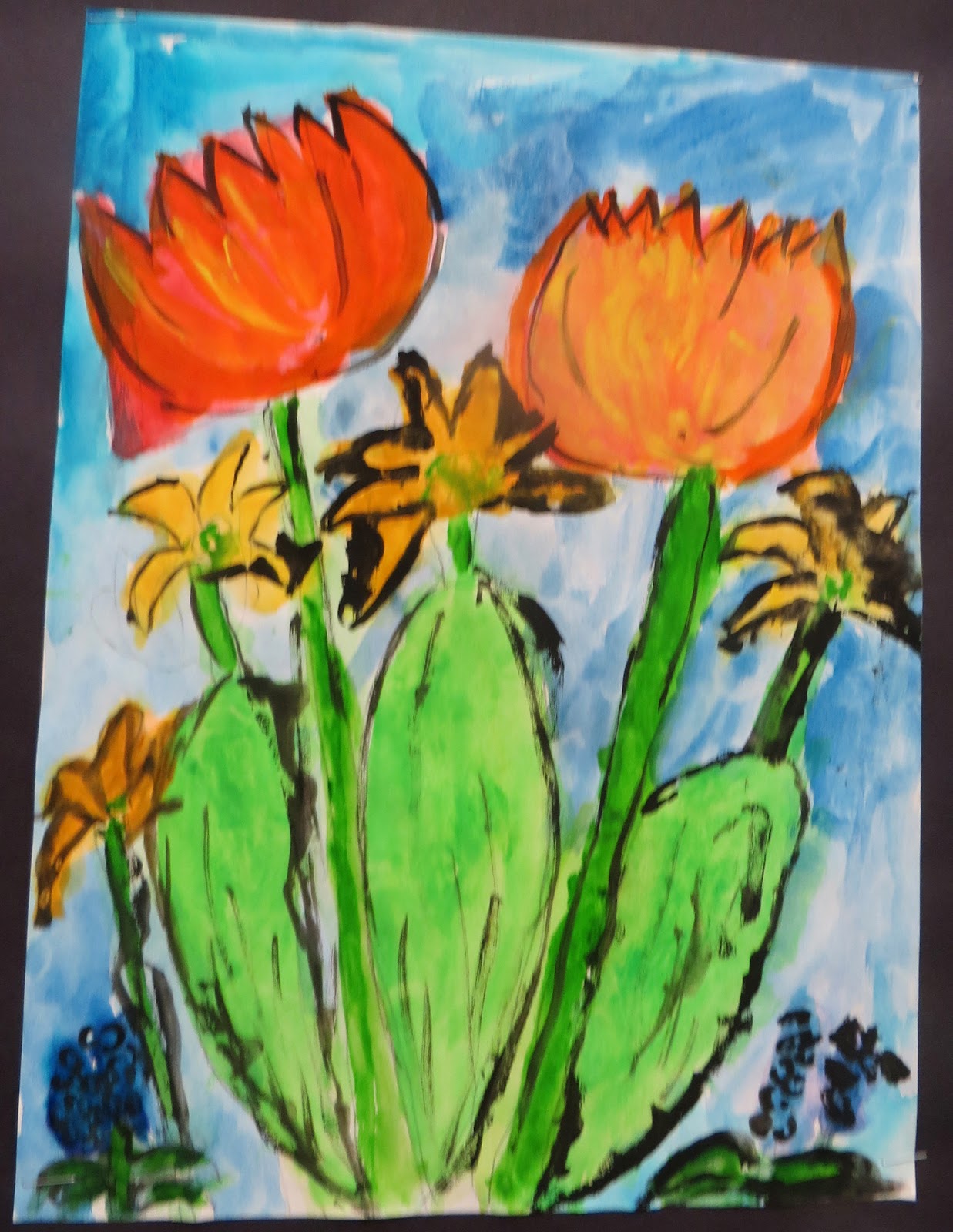 Caroline Arnold Art and Books: Art Project: Flowers in the School Garden