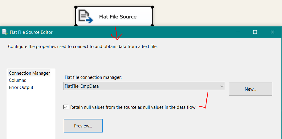 SSIS Package to read Blank data as Null values from Flat File Source | Power BI Analytics ...