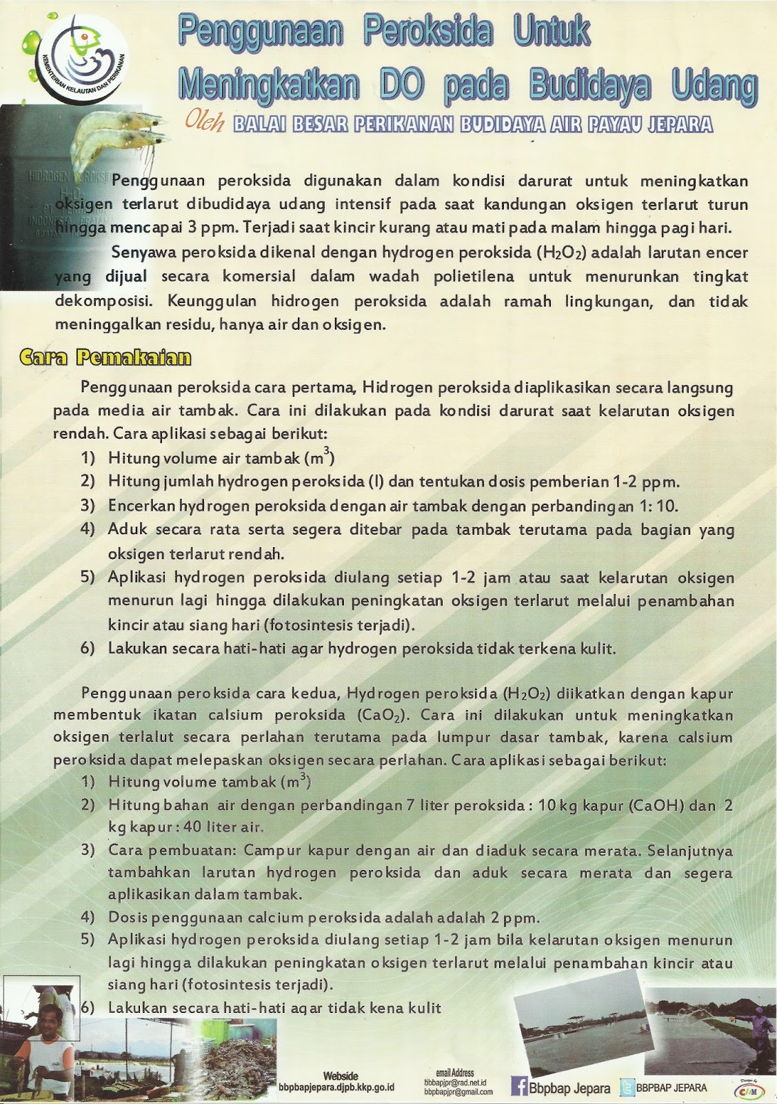 KOMUNITAS PENYULUH PERIKANAN: POSTER PENYULUHAN: PENGGUNAAN PEROKSIDA ...