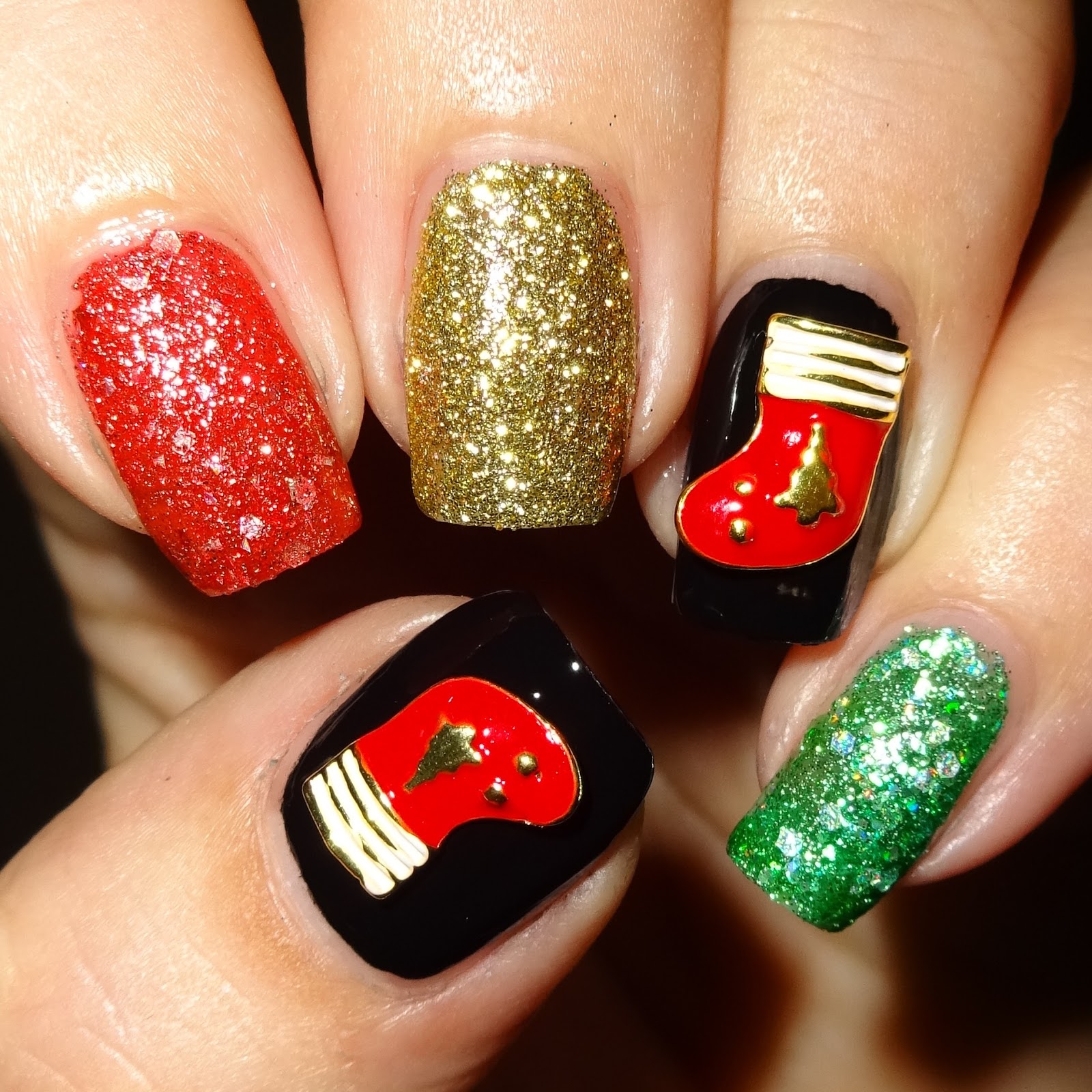 Wendy's Delights: Red Christmas Stocking Nail Decorations from Charlies ...