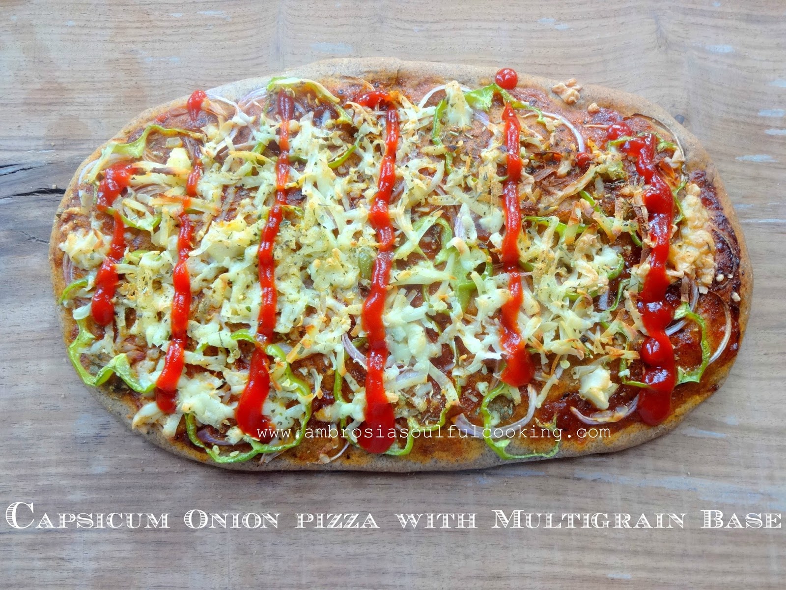 Capsicum Onion Pizza with Wholegrain Base #BreadBakers | Ambrosia