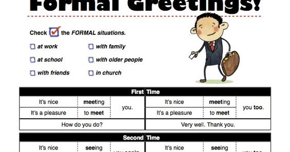 English is FUNtastic: Formal and Casual Greetings - vocabulary