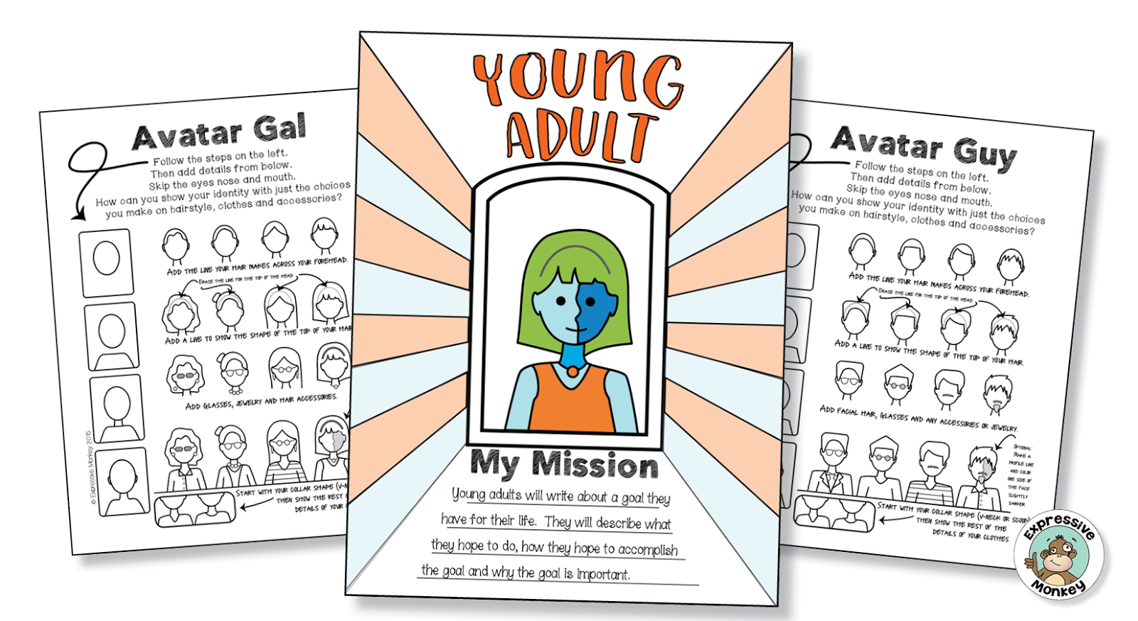 Avatar Drawing - Identity Art Project - Expressive Monkey