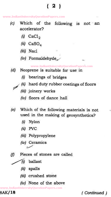 011303 Building Science B.Tech AKU Bihar 2017 Question Paper ...