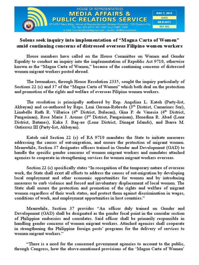 ra 9710 - philippin news collections