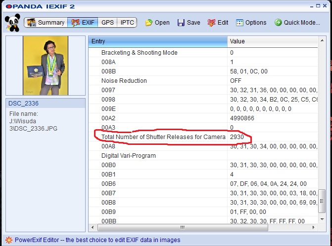 Cara Menggunakan Opanda IExif Untuk Mengetahui Shutter Count Pada ...