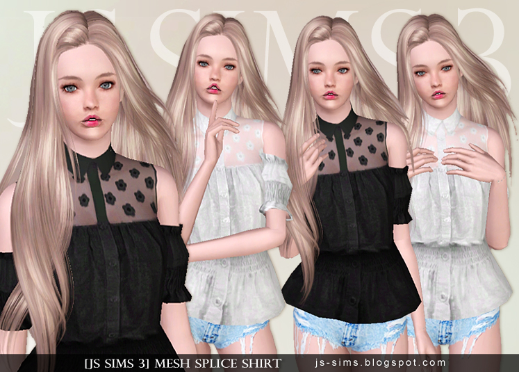 [JS SIMS 3&4] Mesh Splice Shirt－JS SIMS｜痞客邦