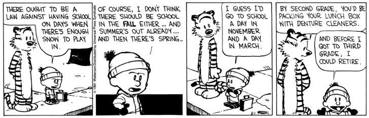 English Activities : Calvin and Hobbes: Bus Stop Musings - Comics to ...