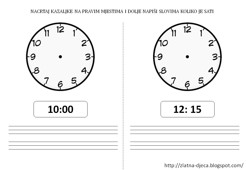 Zlatna djeca: Predlošci za učenje na sat