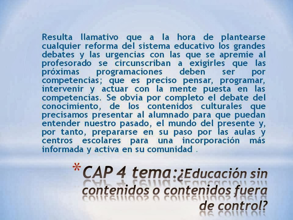 Educar por competencias ¿Qué hay de nuevo? Equipo MEB: CAPÍTULO IV: Obviando el debate sobre la ...