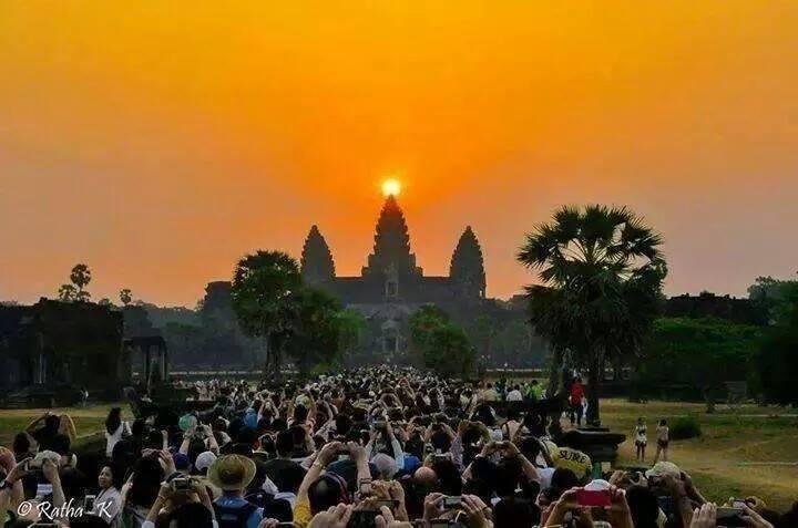 The Cambodia: The Beautiful Sunset at Angkor Wat