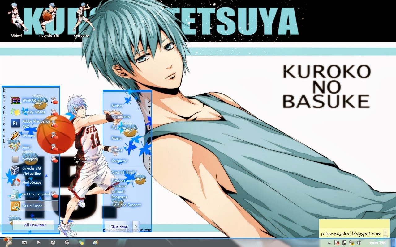 [Theme Windows 7] Kuroko Tetsuya Kuroko No Basket