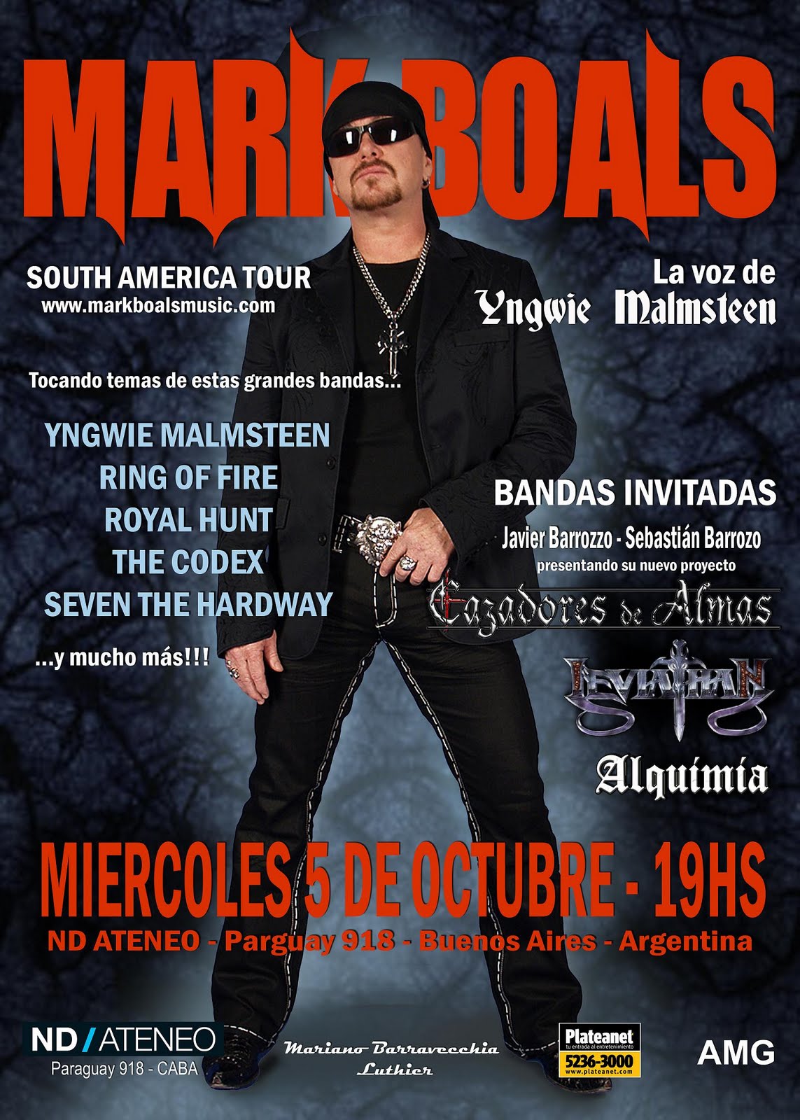 l a g r o s s a r o c k: MARK BOALS EN ARGENTINA EN OCTUBRE