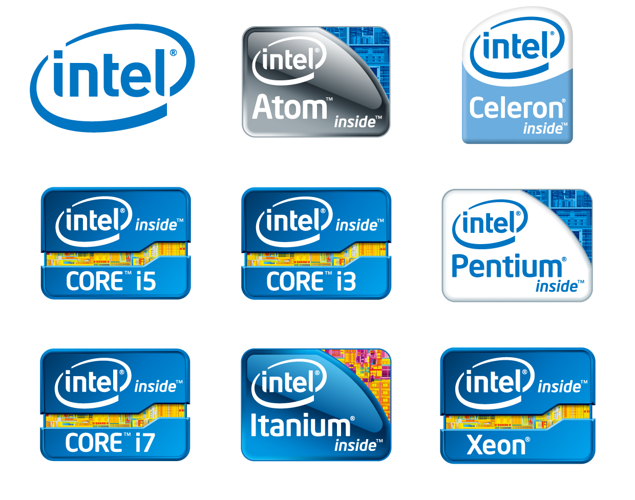 Intel Chip Logos