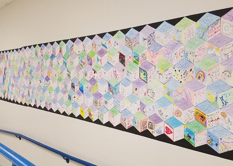Mrs. Pearce's Art Room : Rhombus / Cube collaborative project