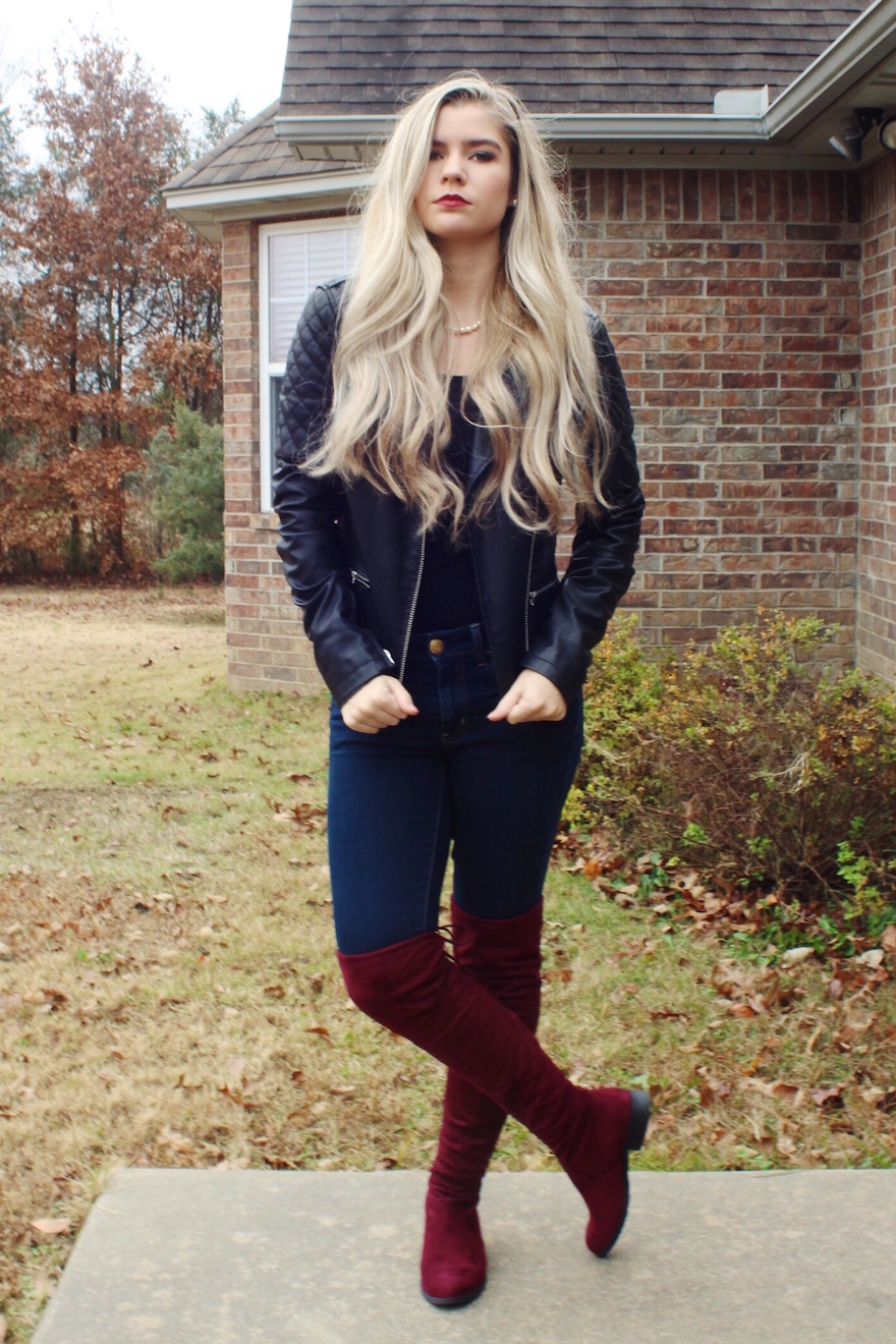 BURGUNDY BOOTS 2 WAYS
