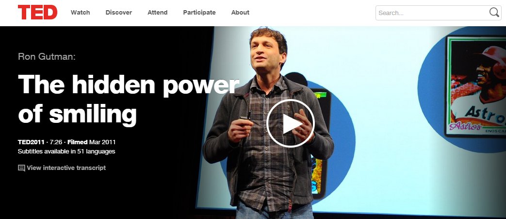 Mad Life: [이번주 TED Talk] Ron Gutman: The hidden power of smiling