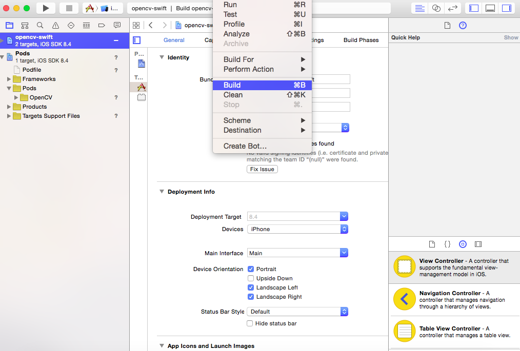 ダメ男のブログ: SwiftでOpenCVを使う その1 cocoapodsでOpenCVをインストールする