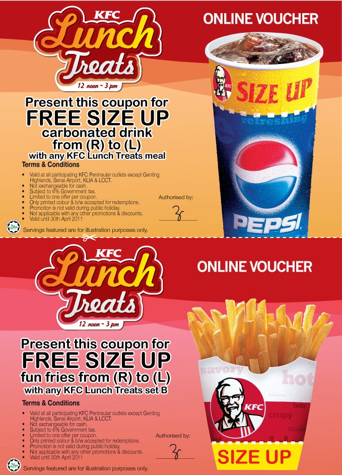 Malaysia Freebies: KFC Free Lunch Treats (until 30 April)