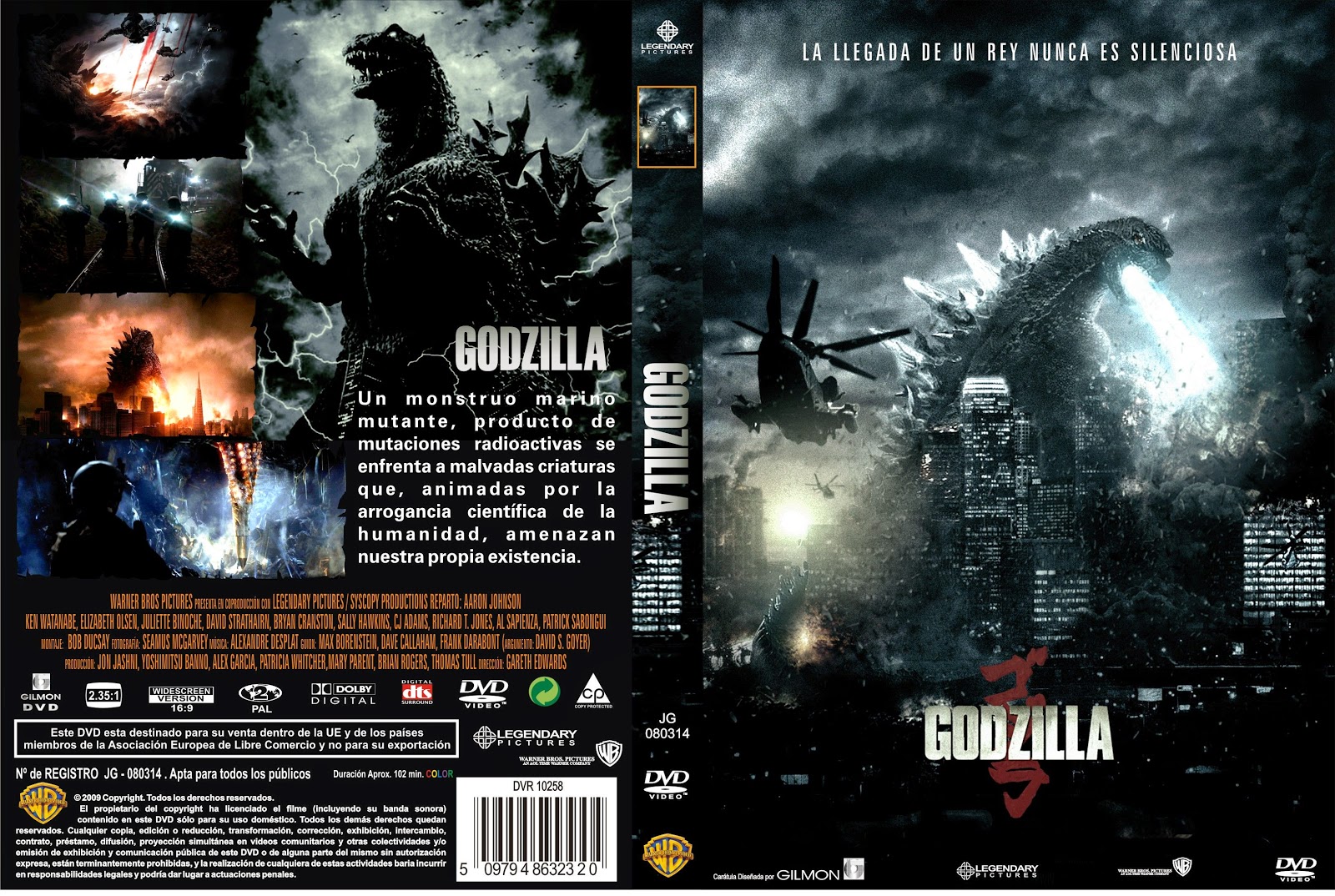 PB | DVD Cover / Caratula FREE: GODZILLA - DVD COVER 2014 ESPAÑOL