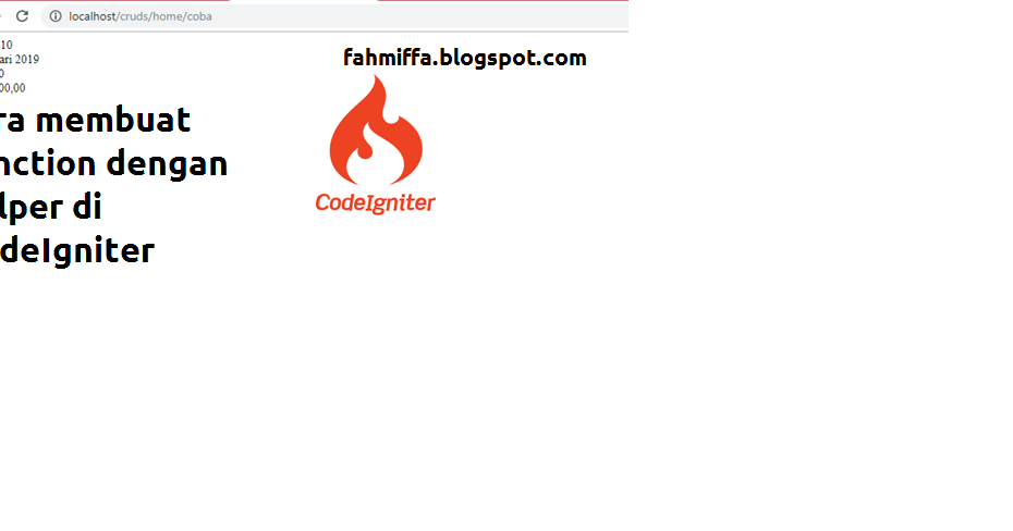 cara membuat atau menggunakan function dengan helper di codeigniter