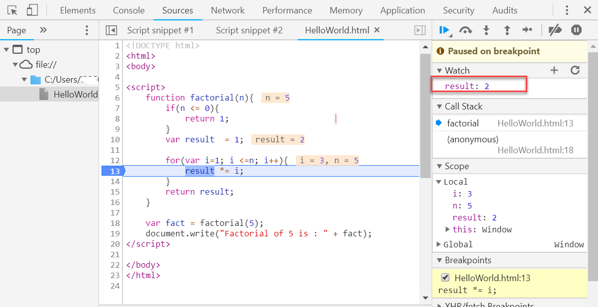 Programming For Beginners Javascript Monitor Variables Expressions Using Watch