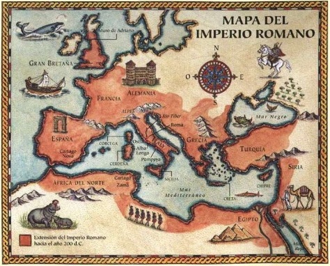 APASIONADOS DEL IMPERIO ROMANO: MAPA DEL IMPERIO ROMANO EN SU MÁXIMO APOGEO