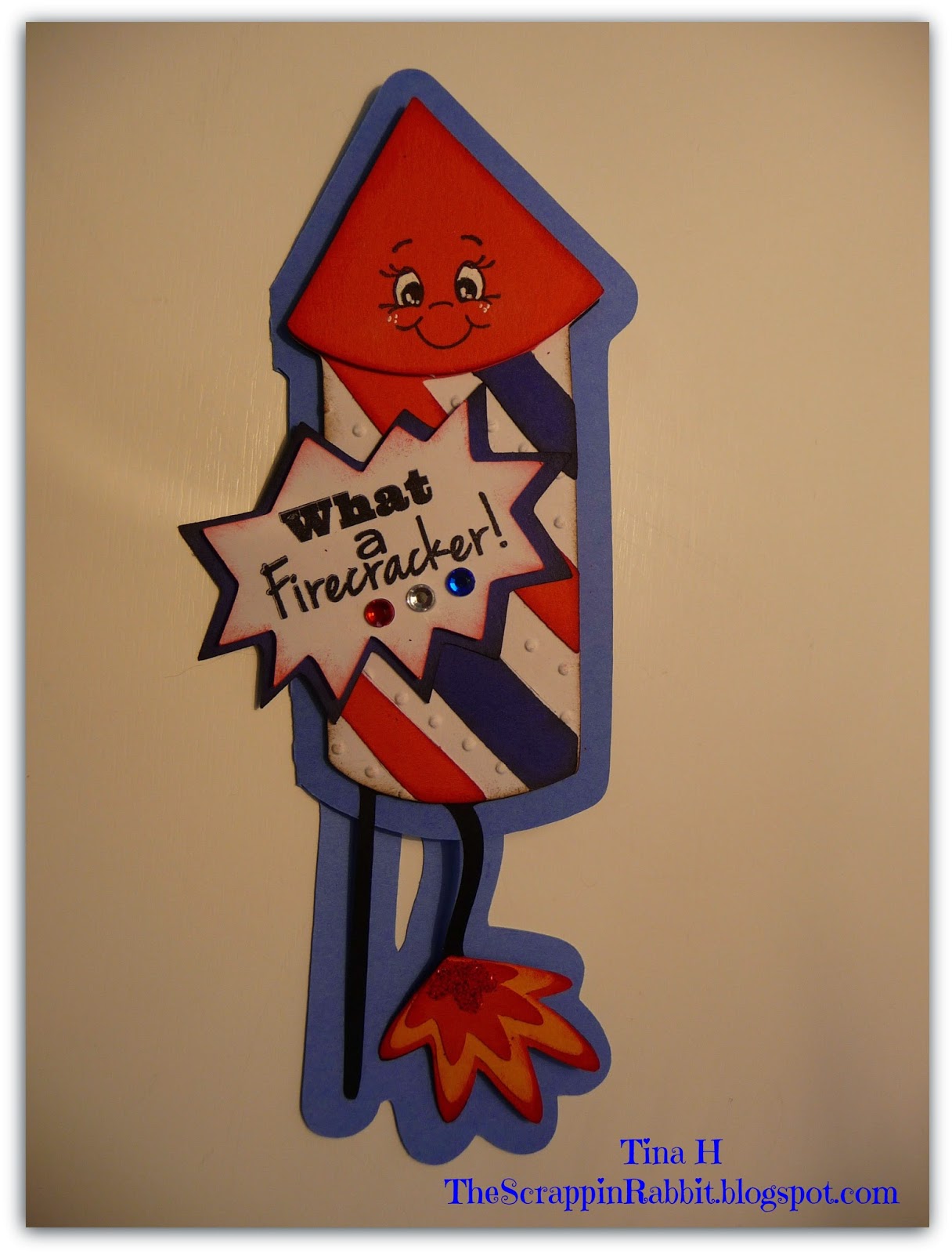 The Scrappin Rabbit: Happy 4th Firecracker Card