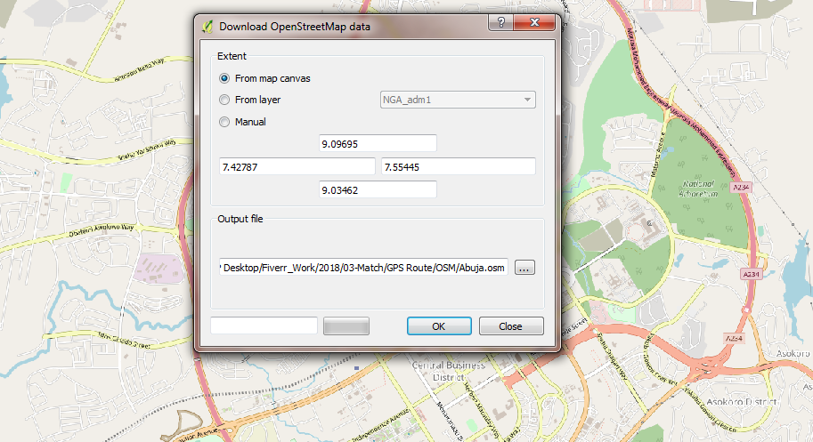 Geospatial Solutions Expert: Convert OpenStreetMap of Abuja in Raster ...