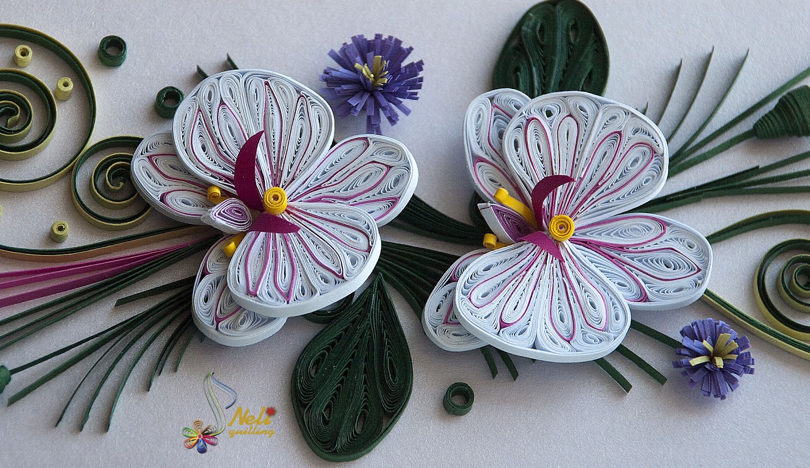 Neli Quilling Art: Quilling card - orchids