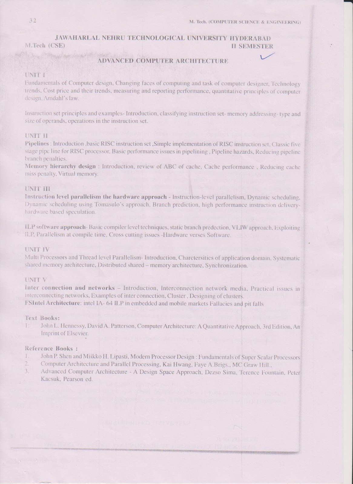 Mtech Jntuh Material Mtech Cse Syllabus