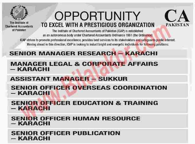 Jobs Opportunities In CA Pakistan November 2018 Apply Online