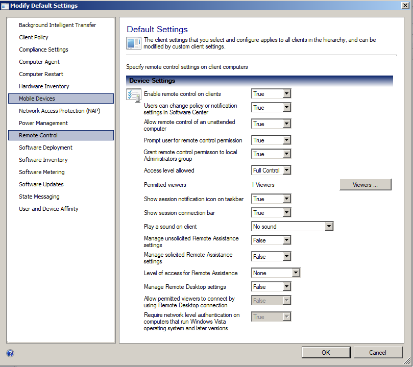 Henk's blog: Remote Control functionality in ConfigMgr 2012